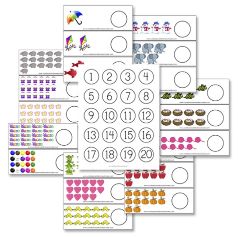 Bottle Cap Counting Cards - Confessions of a Homeschooler
